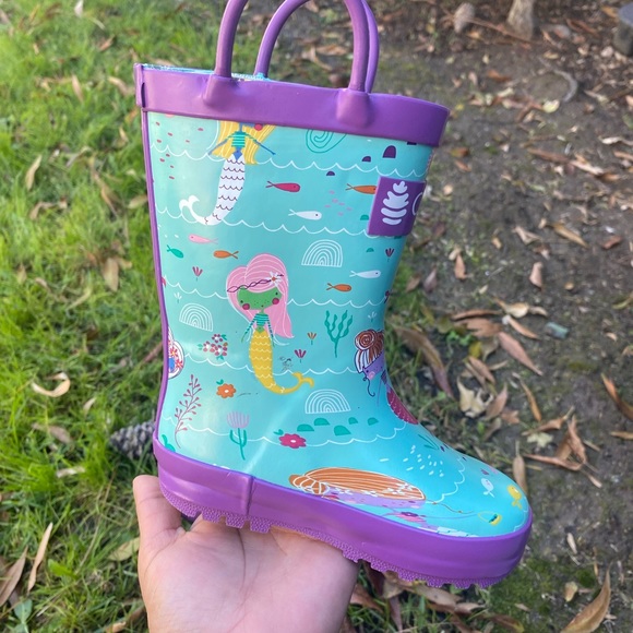 Shoes | Mermaids Loop Handle Rubber Rain Boots | Poshmark
